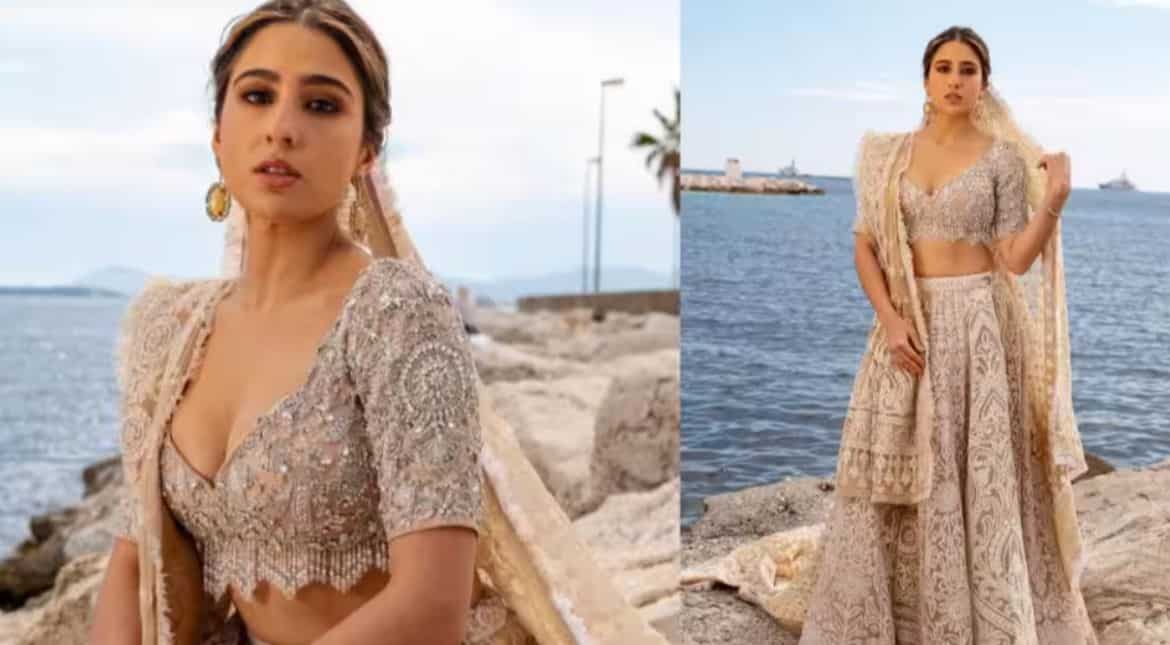 Sara Ali Khan charms in retro vibe in fusion saree for Day 2 Cannes red carpet appearance ...
